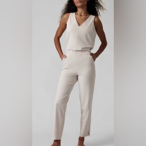 Athleta | Pants & Jumpsuits | Athleta Brooklyn Jumpsuit Abalone Grey ...